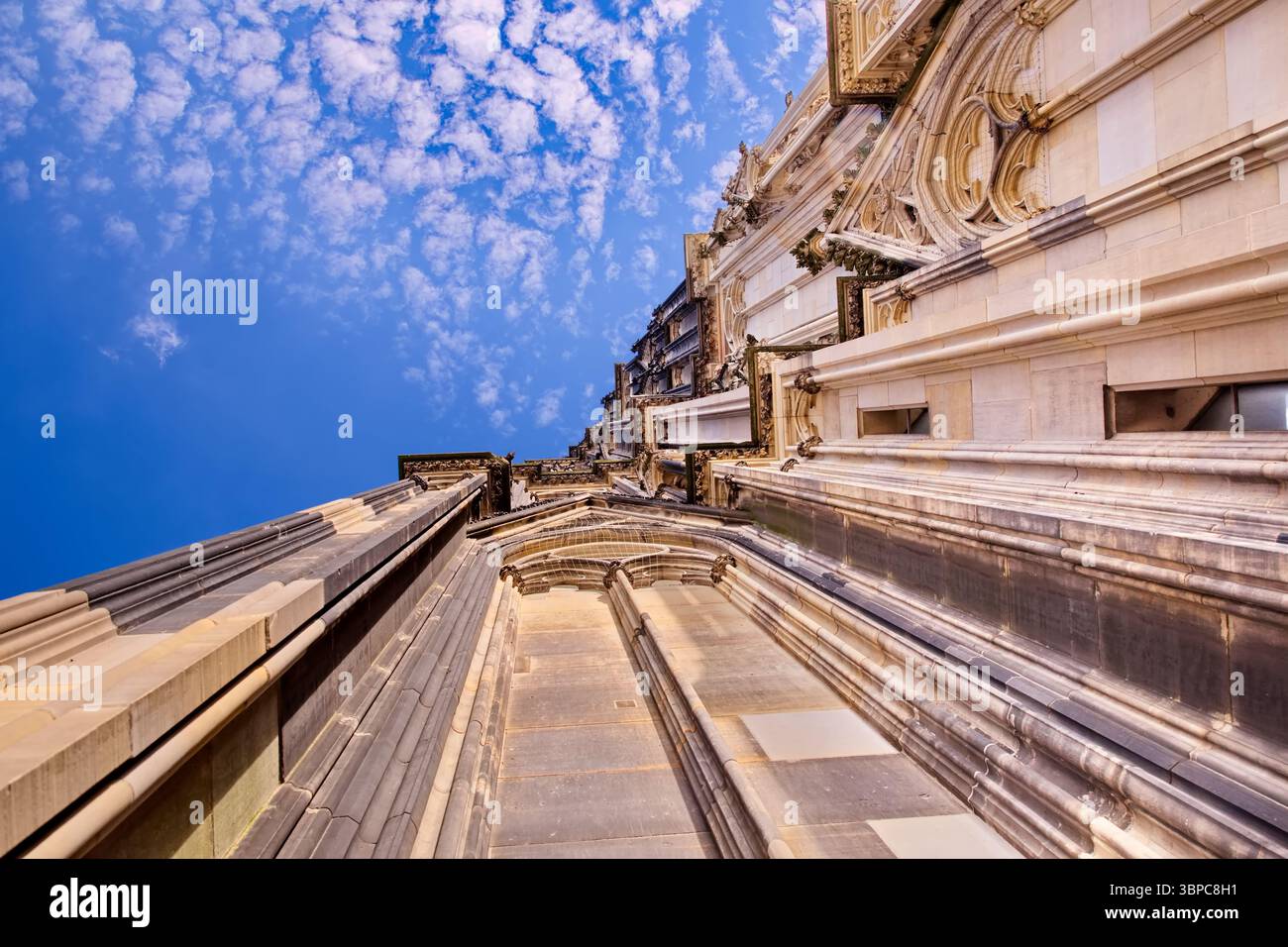 Gothic stone lines stretch skyward from Cologne Cathedral where ...