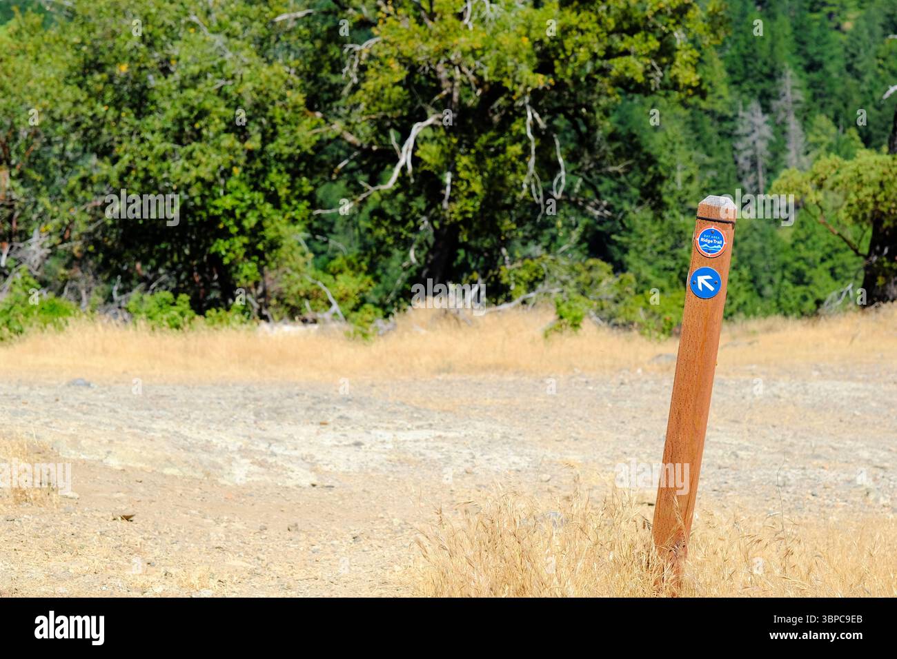 Directional sign on the Bay Area Ridge Trail; over 400 miles of hiking ...