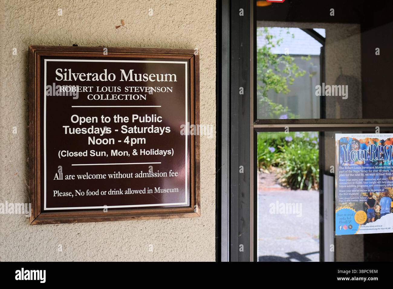 Sign at the Silverado Museum Robert Louis Stevenson Collection at the ...