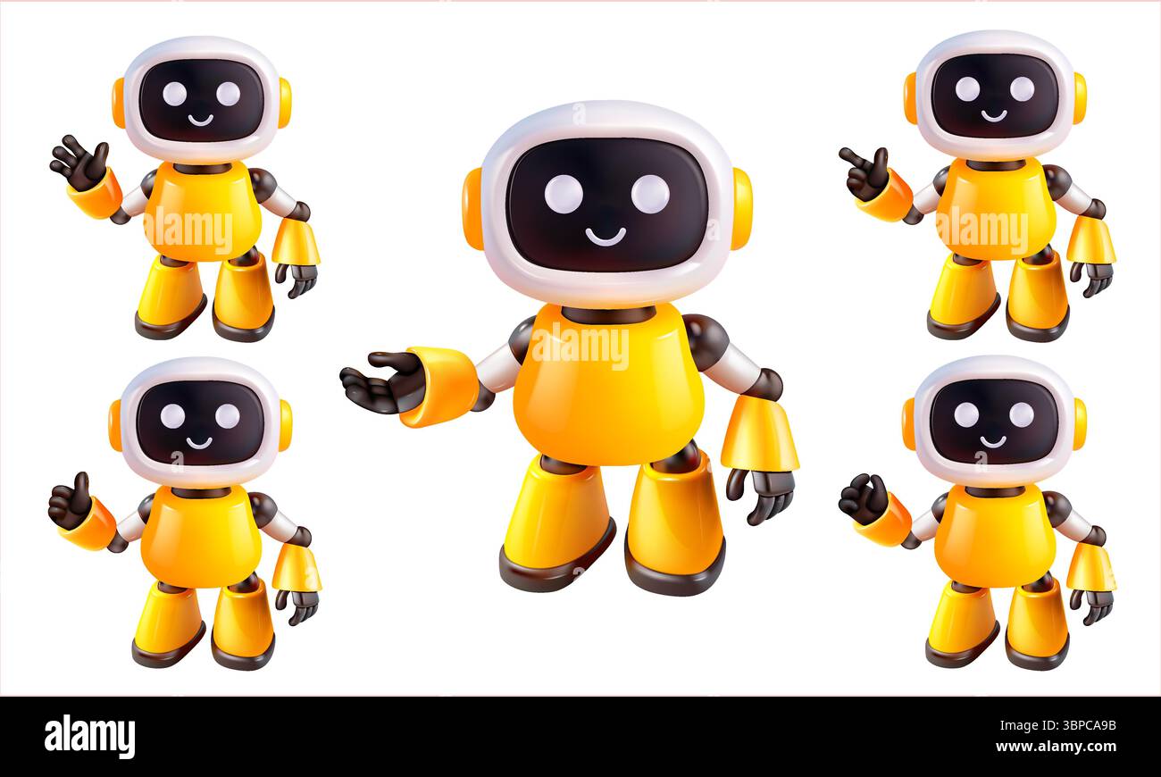 Yellow robot different arm hi-res stock photography and images - Alamy