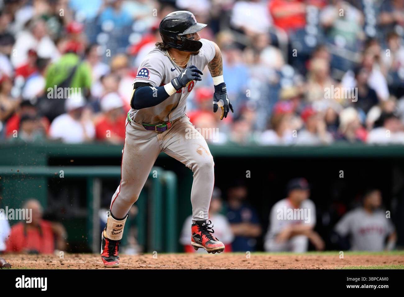 Boston Red Sox's Jarren Duran in action during a baseball game against ...