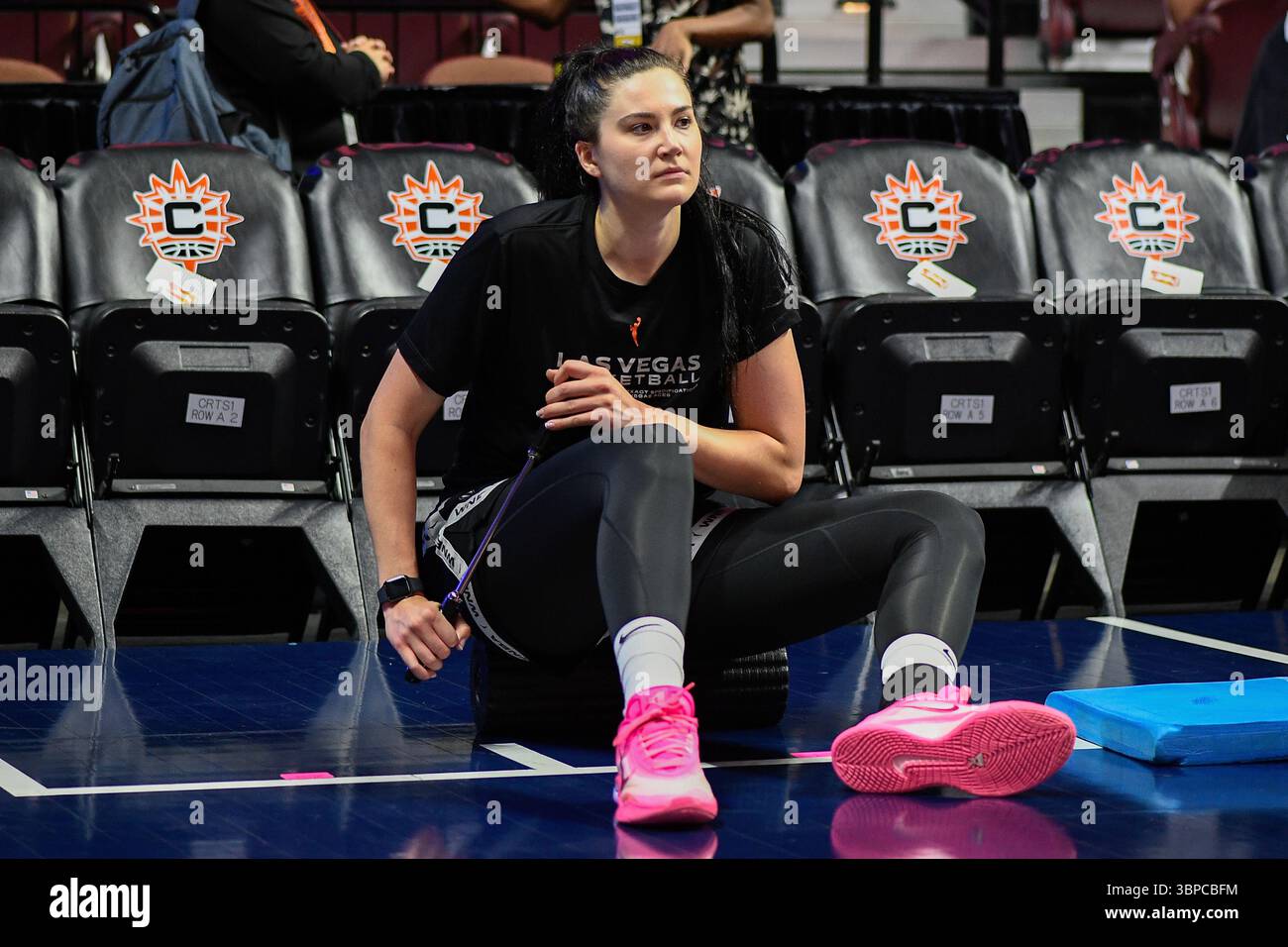 UNCASVILLE, CT - JULY 06: Las Vegas Aces center Megan Gustafson (17 ...