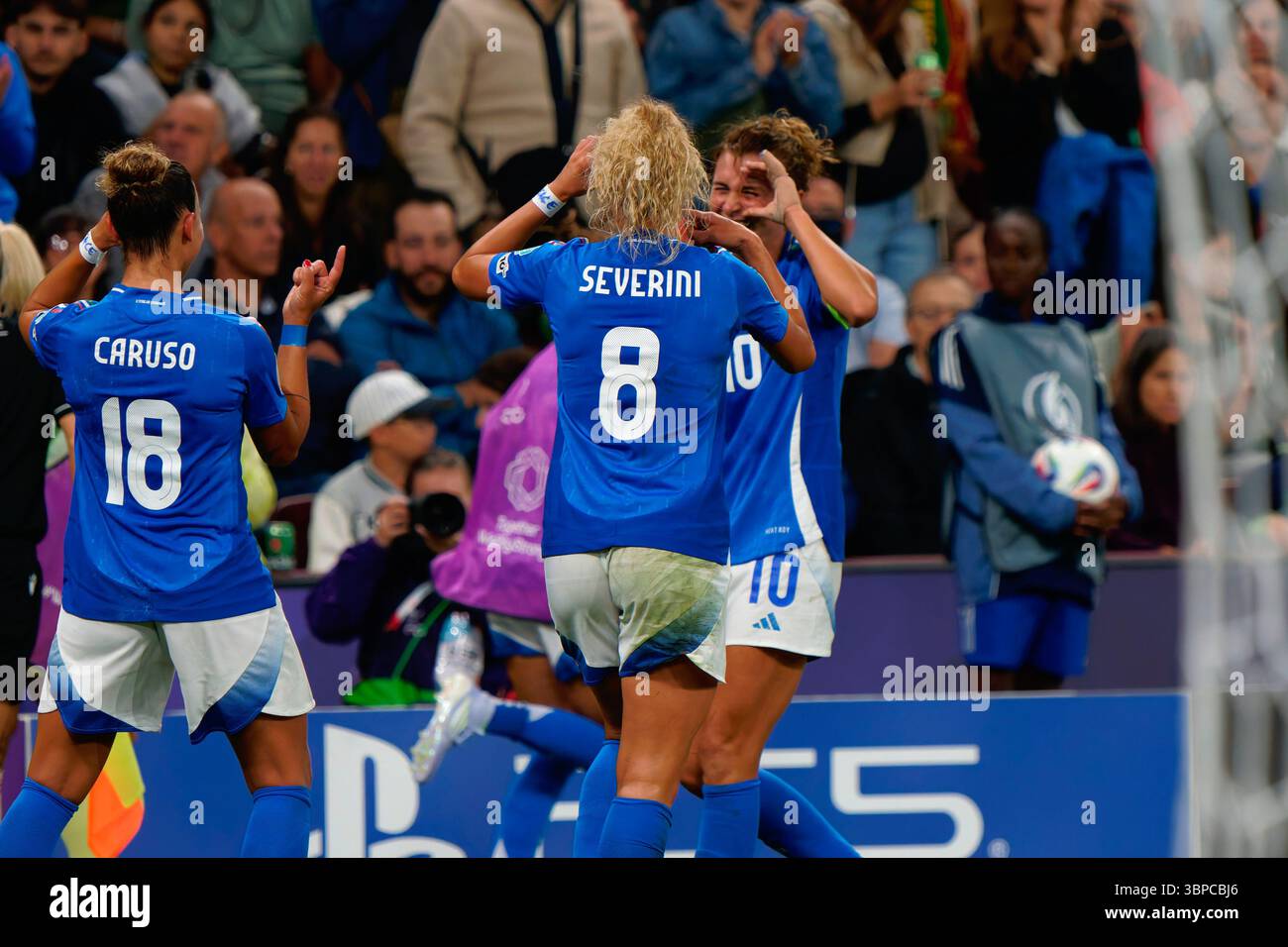 Cristiana Girelli of Italy celebrates after scoring a goal with Emma ...