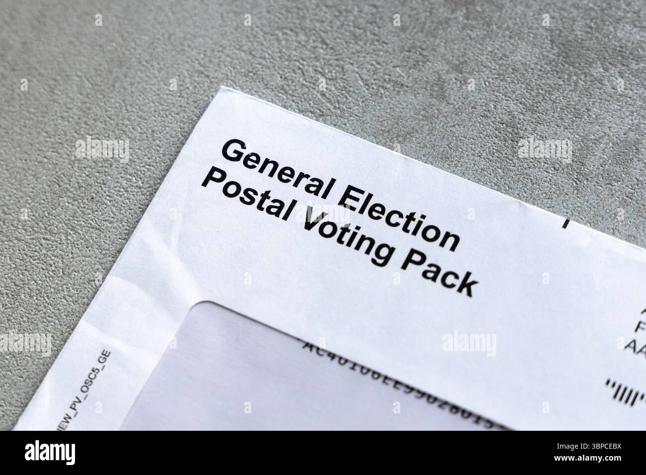 UK General Election Postal Voting Pack envelopes Stock Photo - Alamy