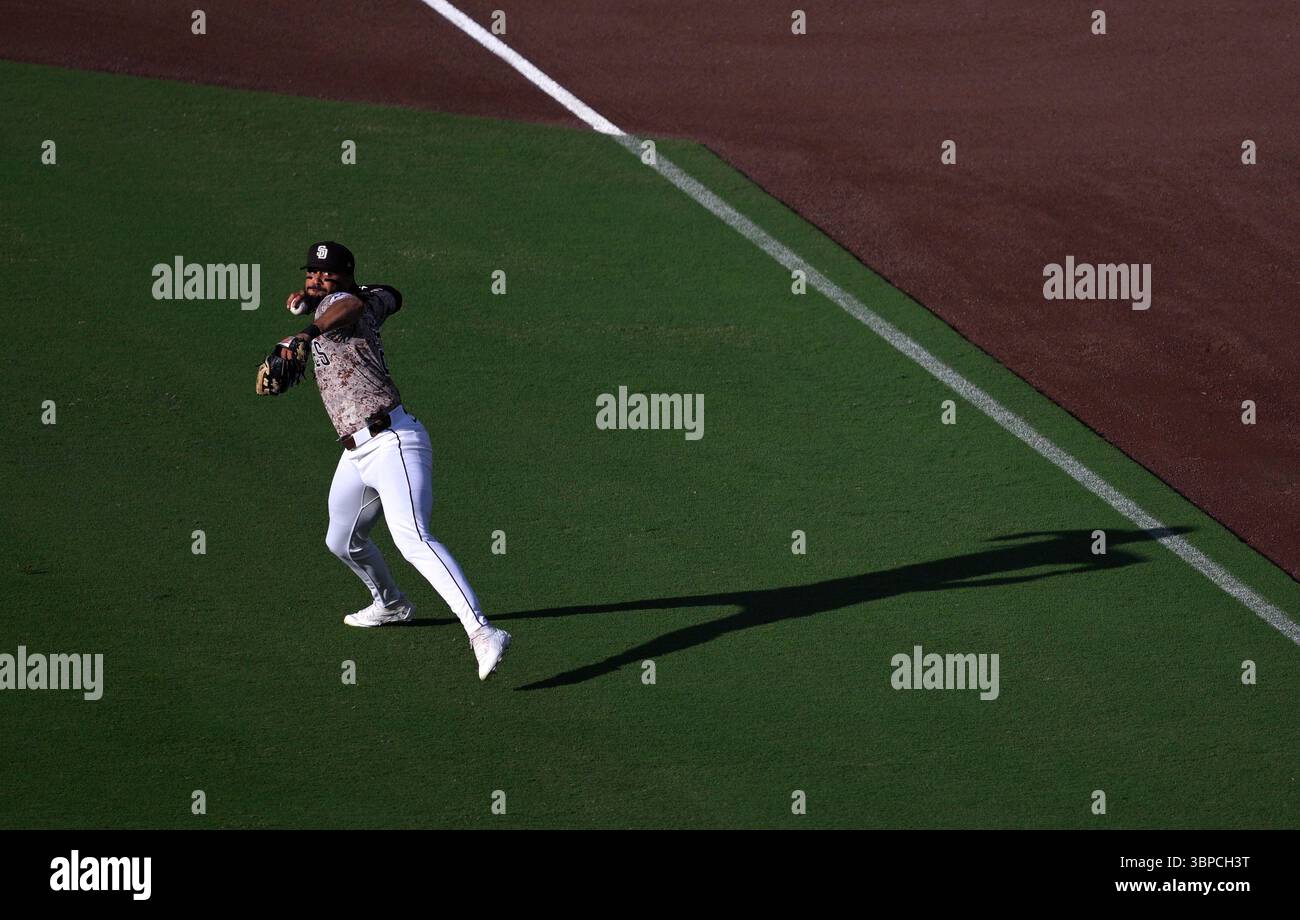 San Diego Padres right fielder Fernando Tatis Jr. throws during the ...
