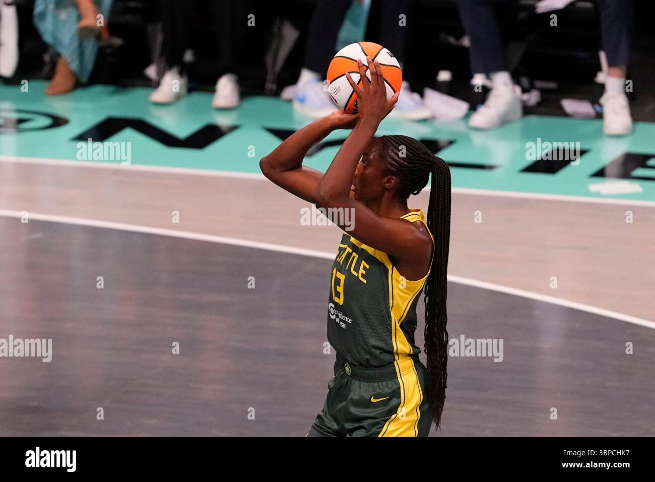 BROOKLYN, NY - JULY 06: Seattle Storm Forward Ezi Magbegor (13) shoots ...