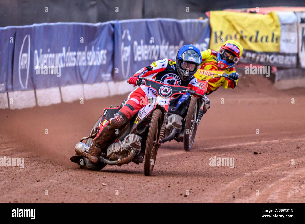 Belle Vue Aces' Zach Cook in Blue leading Birmingham Brummies' Paco ...