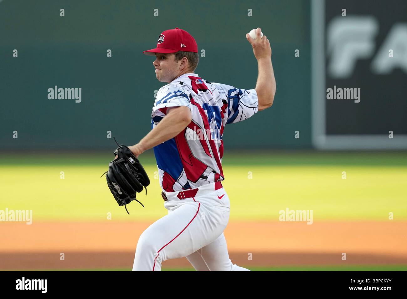 Starting pitcher Blake Aita (20) of the Greenville Drive delivers a ...