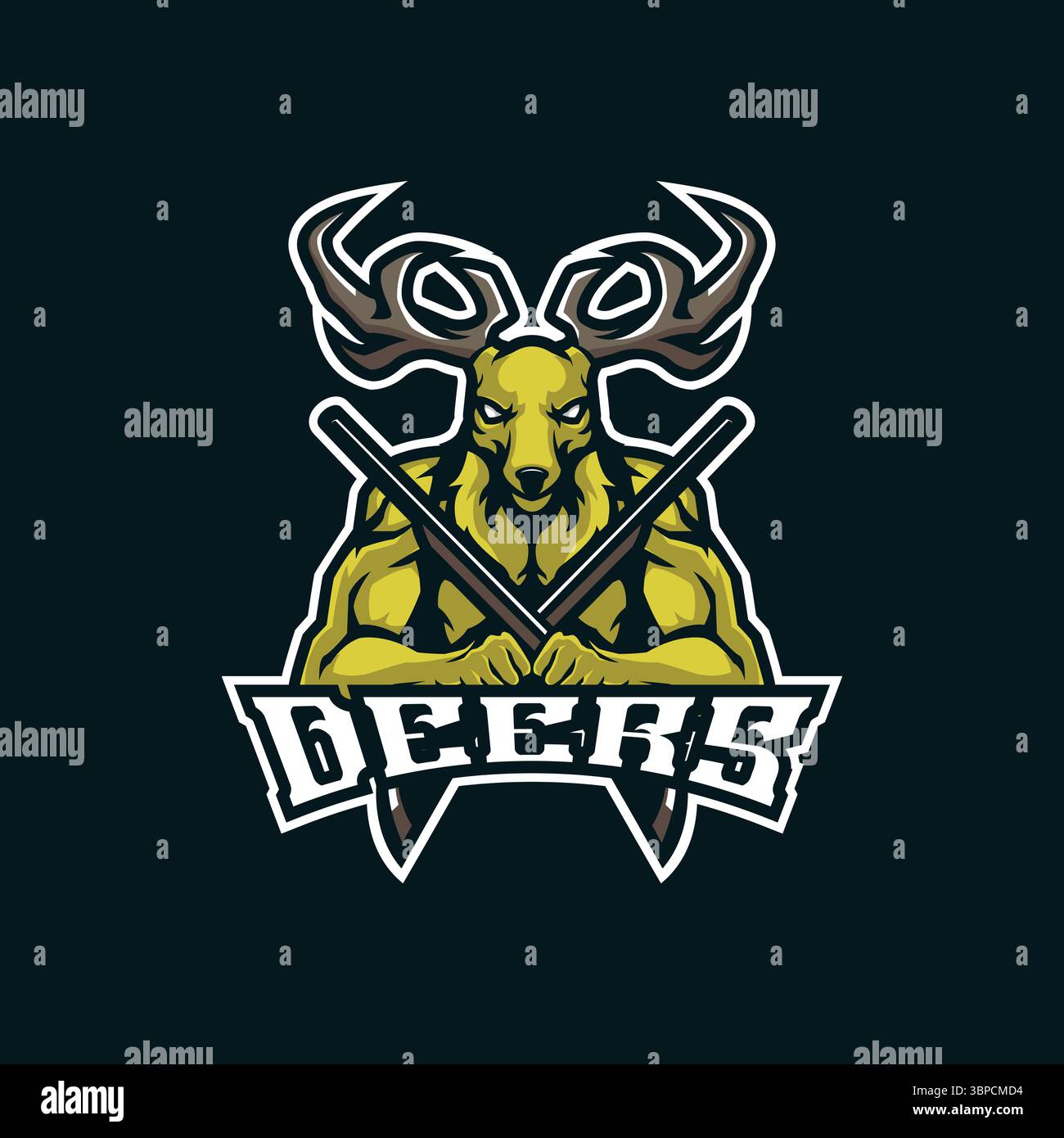 Deer mascot logo design vector with modern illustration concept style ...