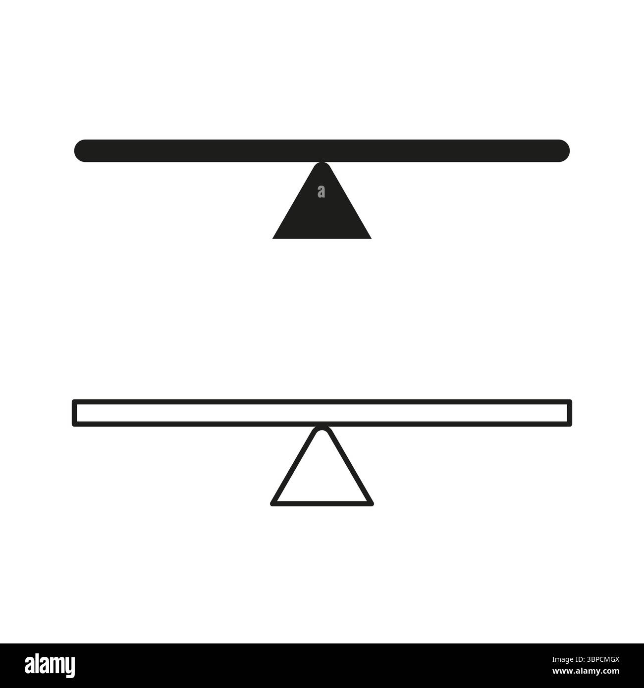 Balance scale icon. Equal weight symbol. Justice measurement tool ...