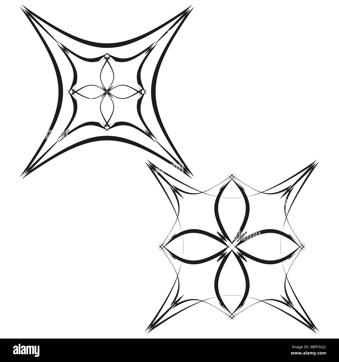 Wireframe star icon. Sharp pointed shape. Spiky compass Vector. Thin ...