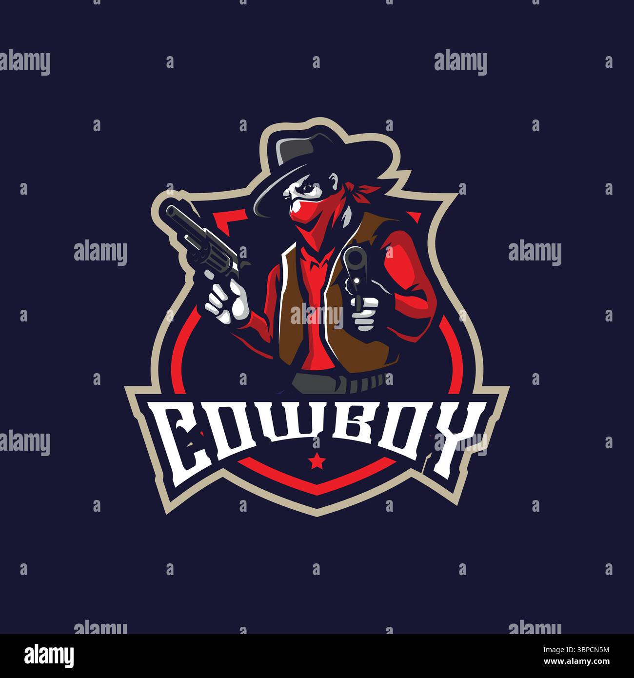 Cowboy mascot logo design vector with modern illustration concept style ...
