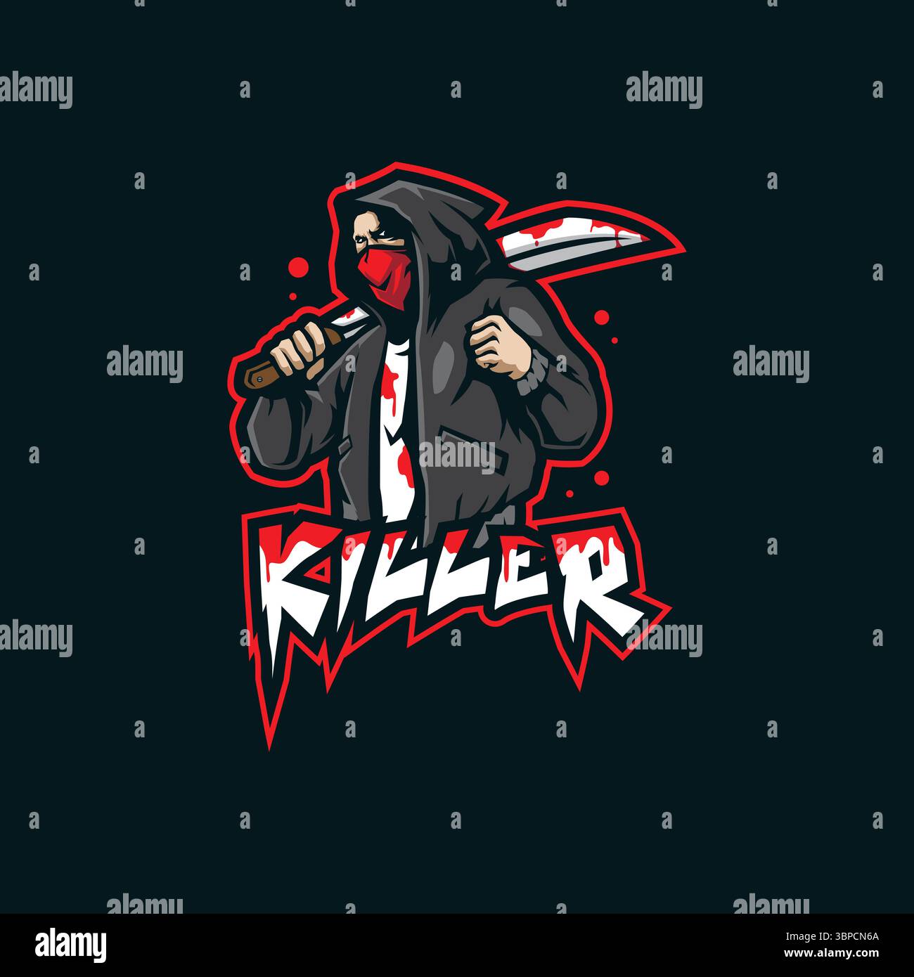 Killer mascot logo design vector with modern illustration concept style ...