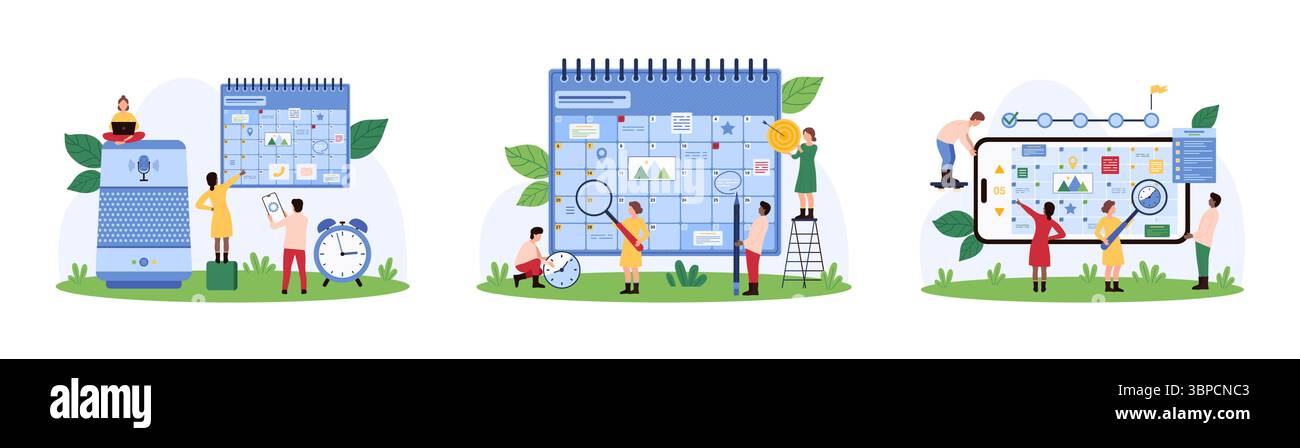 Online organization of business event and meeting schedule, deadline in ...