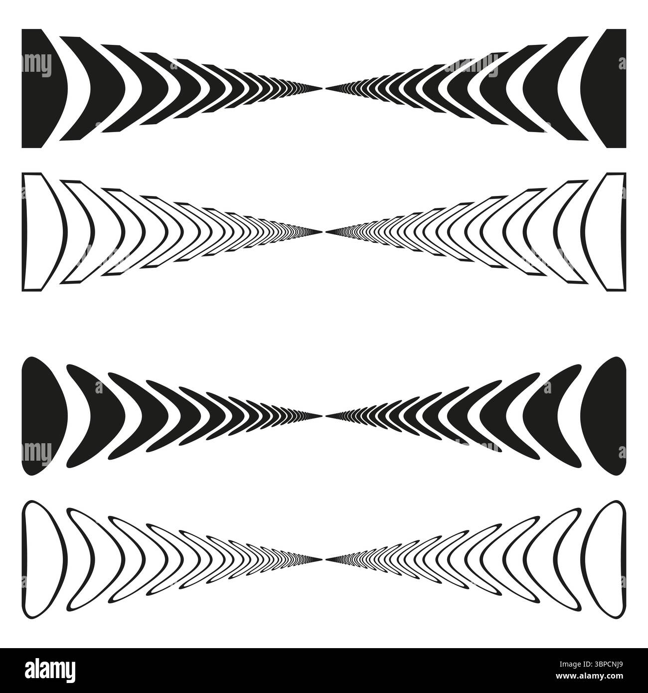 Geometric stripes pattern. Abstract line shapes. Black white forms ...