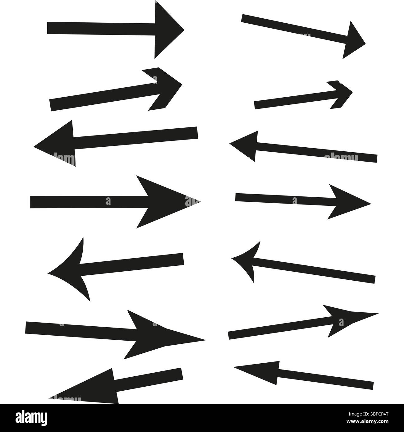 Mixed arrow icons. Varied direction symbols. Bold pointing Vector. Dynamic navigation set Stock ...