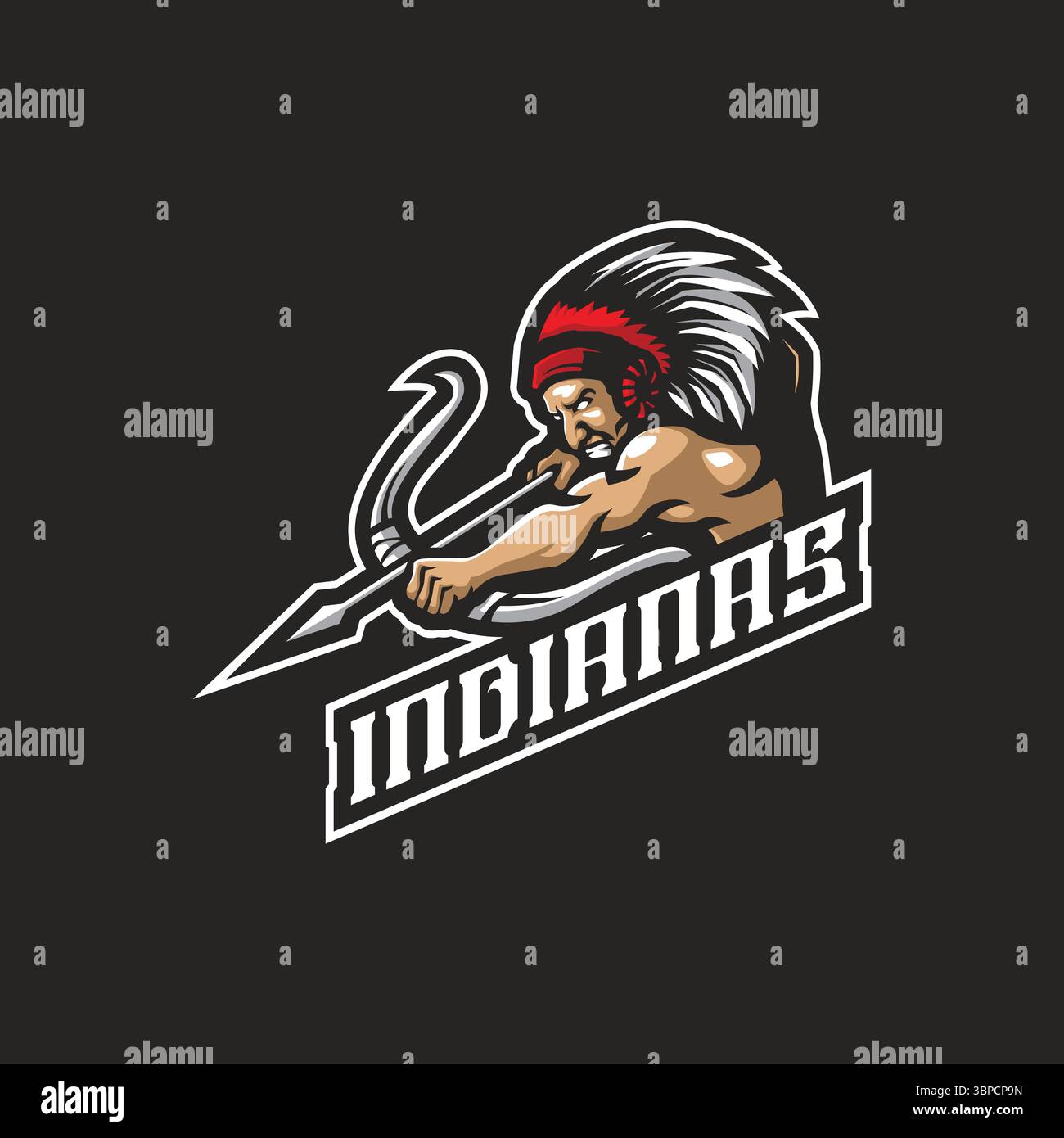 Indian mascot logo design vector with concept style for badge, emblem ...