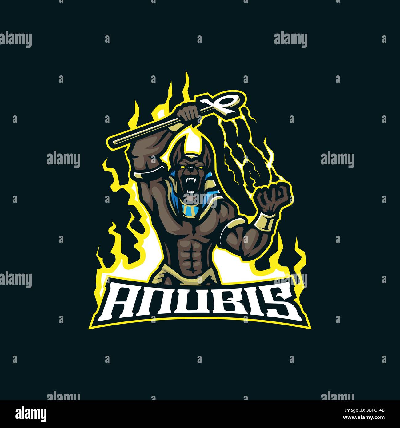 Anubis mascot logo design vector with modern illustration concept style ...