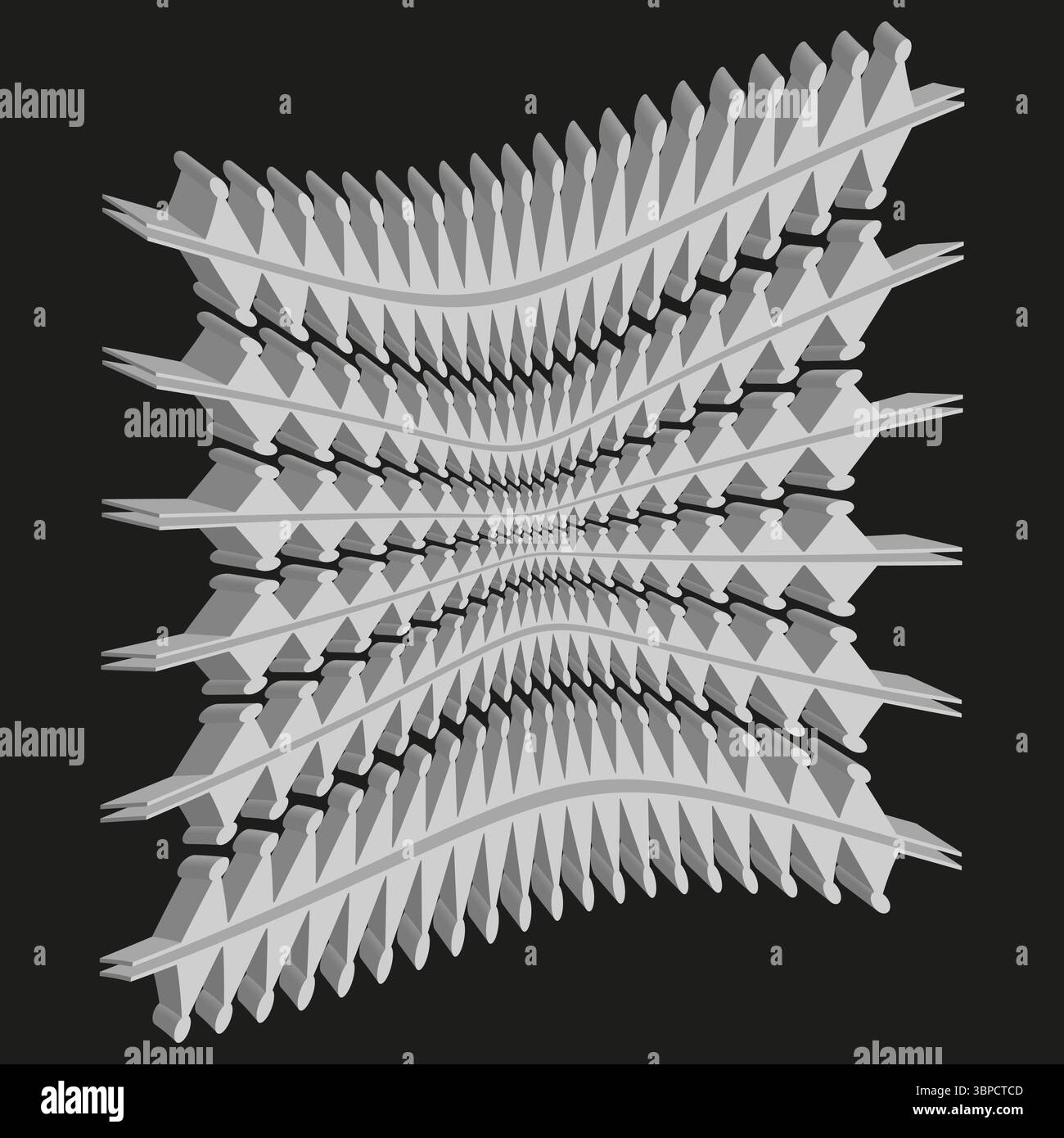 Abstract geometric pattern. Repeating spiked texture. Intersecting line design. Vector modern ...