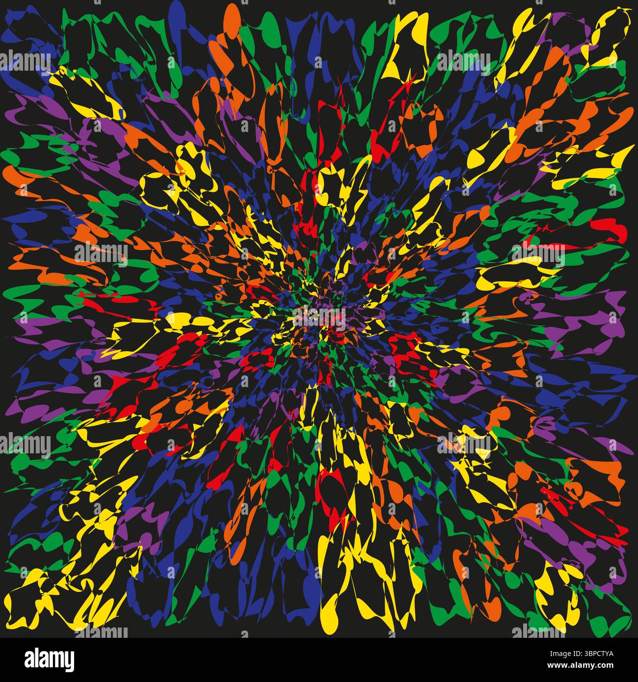 Color splash spiral. Psychedelic swirl burst. Dynamic Vector energy ...