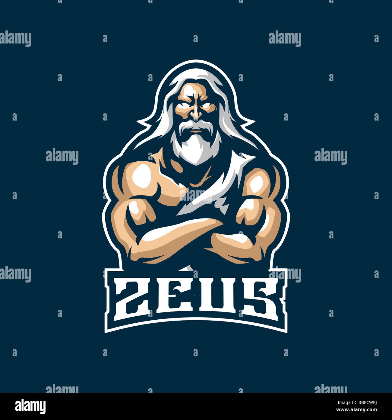 Zeus mascot logo design vector with concept style for badge, emblem and ...