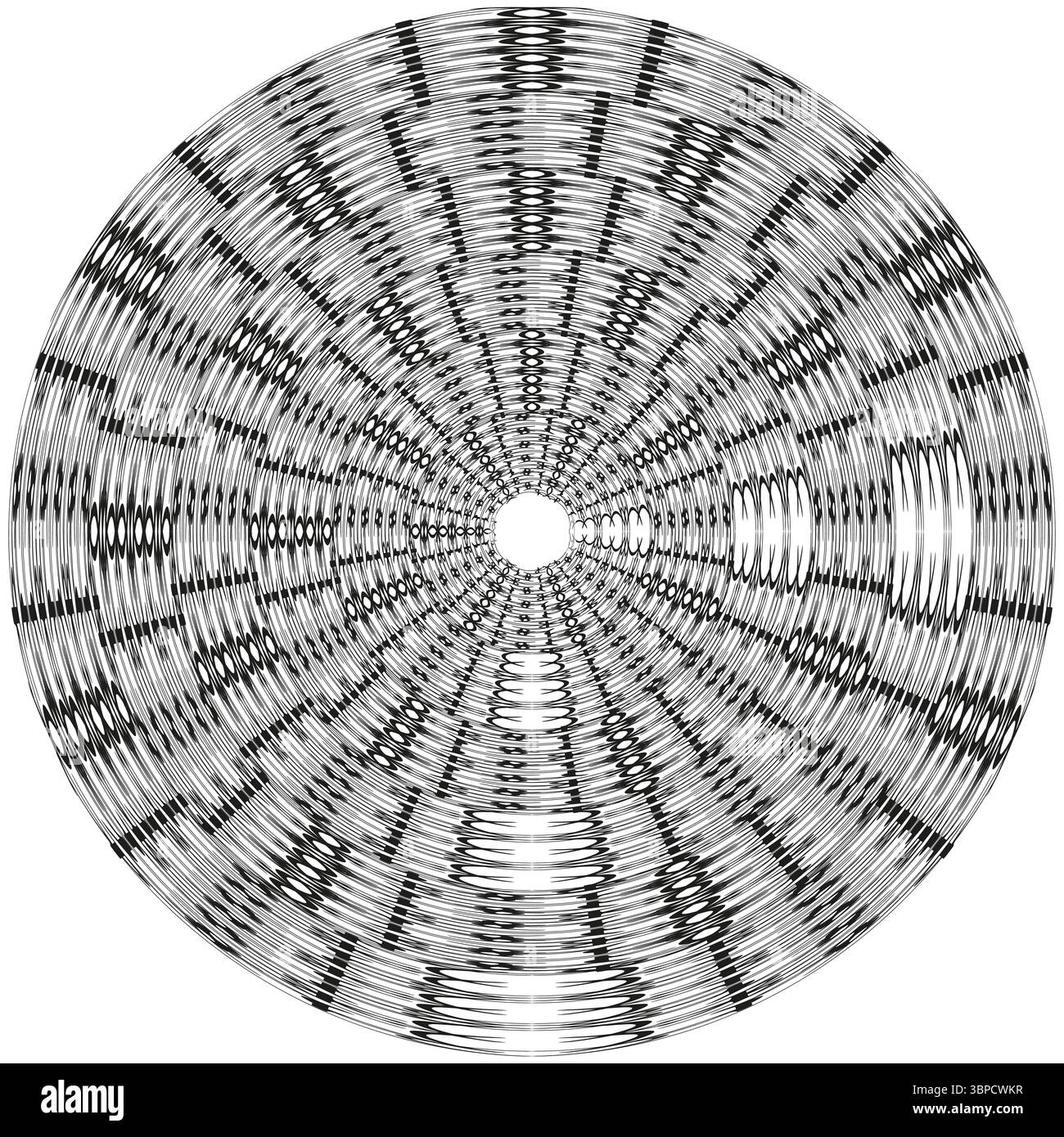 Radial spin disc. Spiral wheel pattern. Concentric lines Vector ...