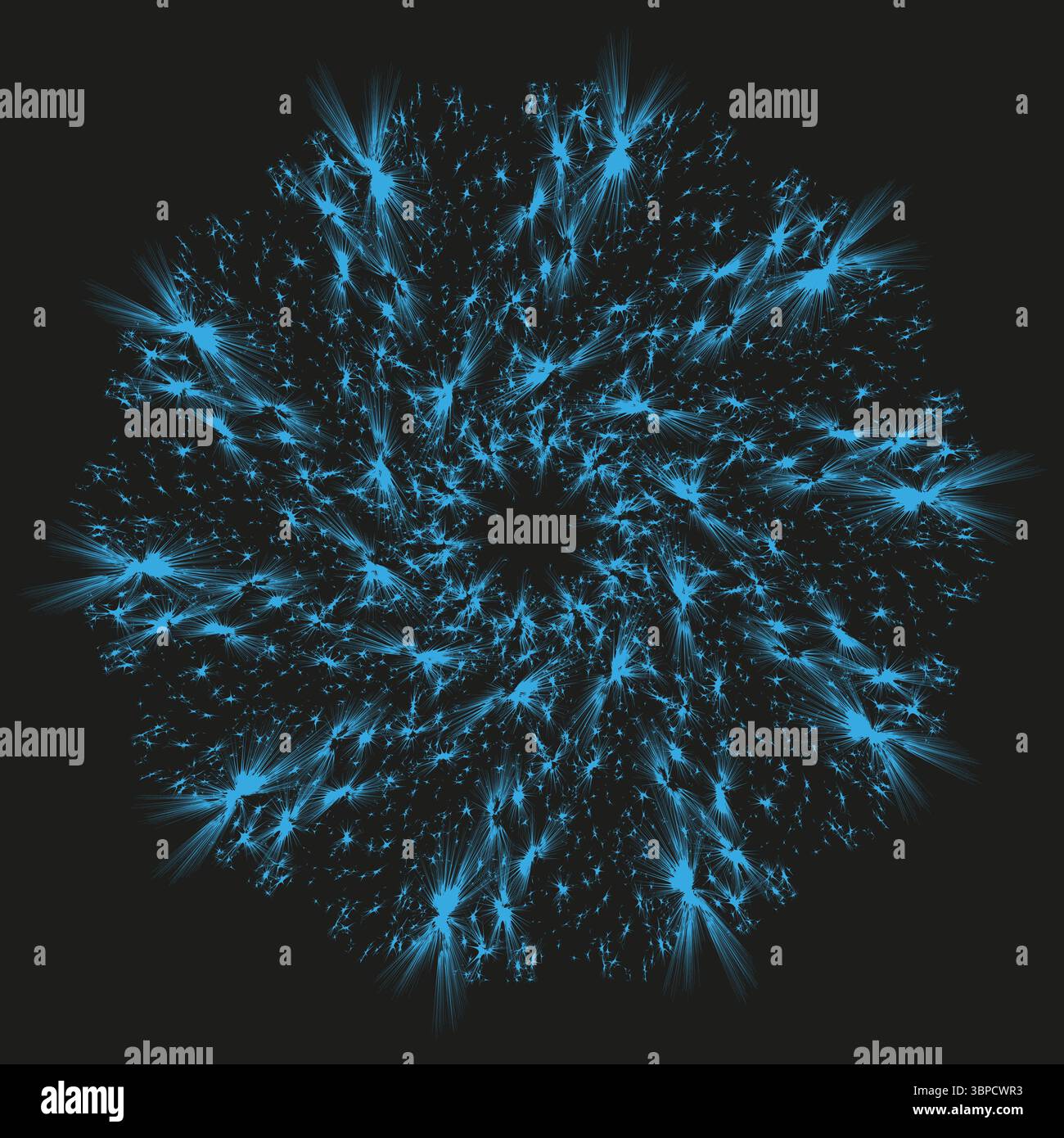 Blue light burst. Abstract radial glow. Dark background Vector ...