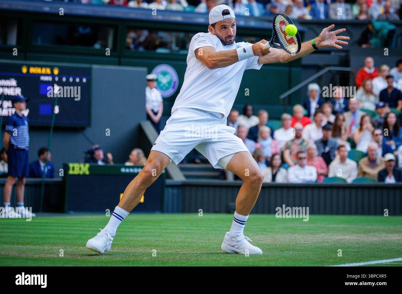Grigor Dimitrov (BUL) during the forth round match against Jannik ...