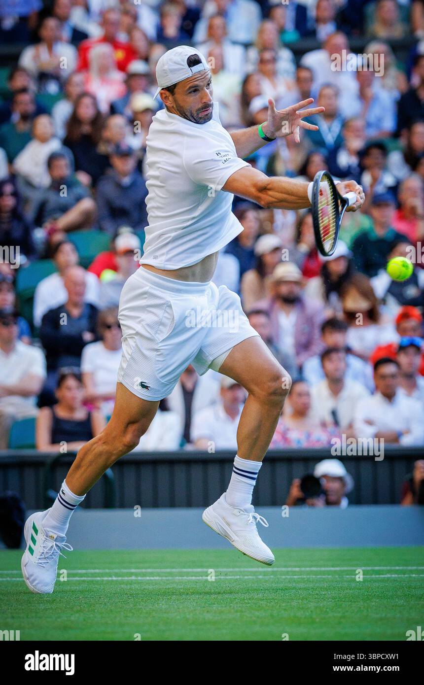 Grigor Dimitrov (BUL) during the forth round match against Jannik ...
