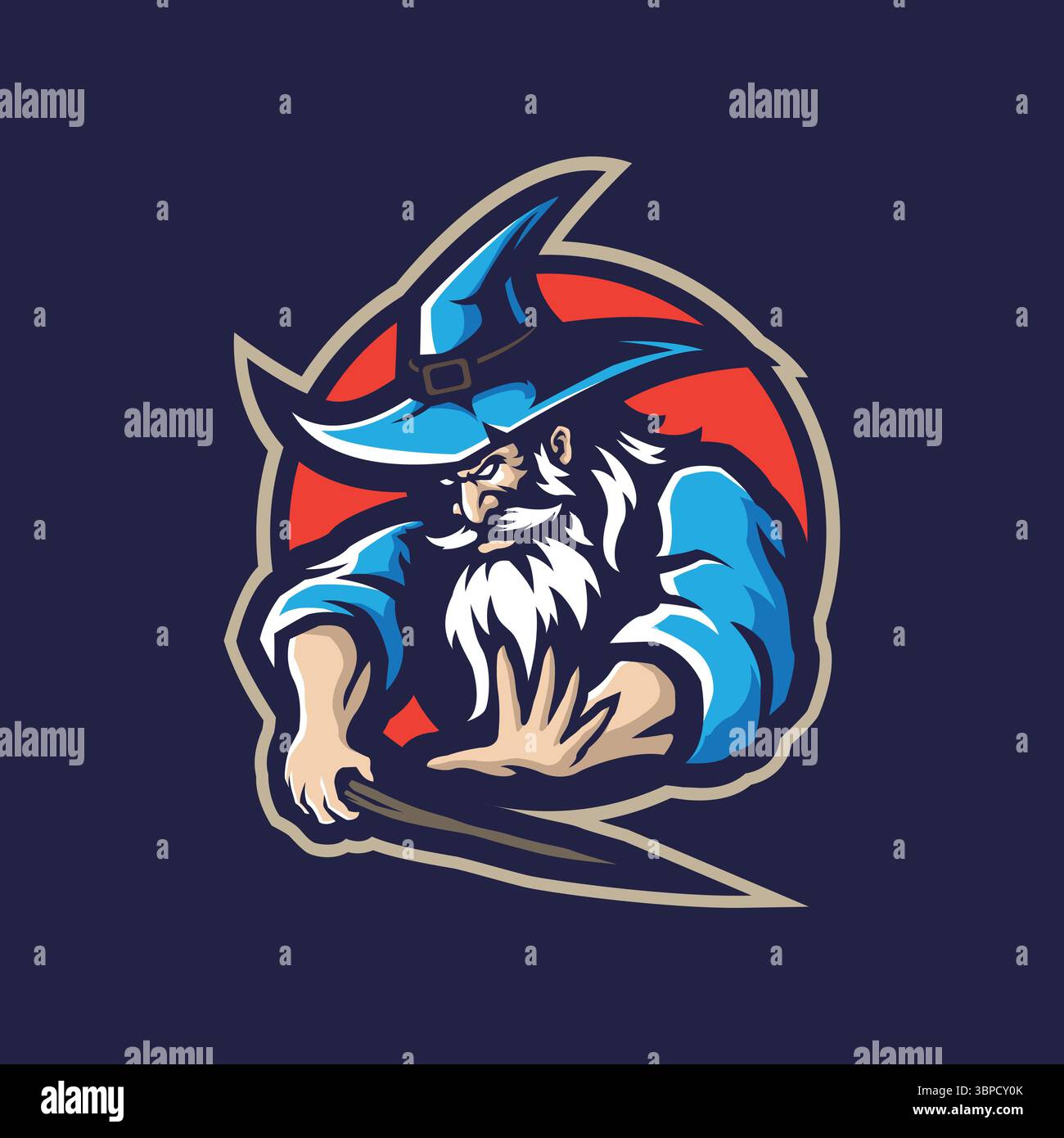 Wizard mascot logo design vector with modern illustration concept style ...