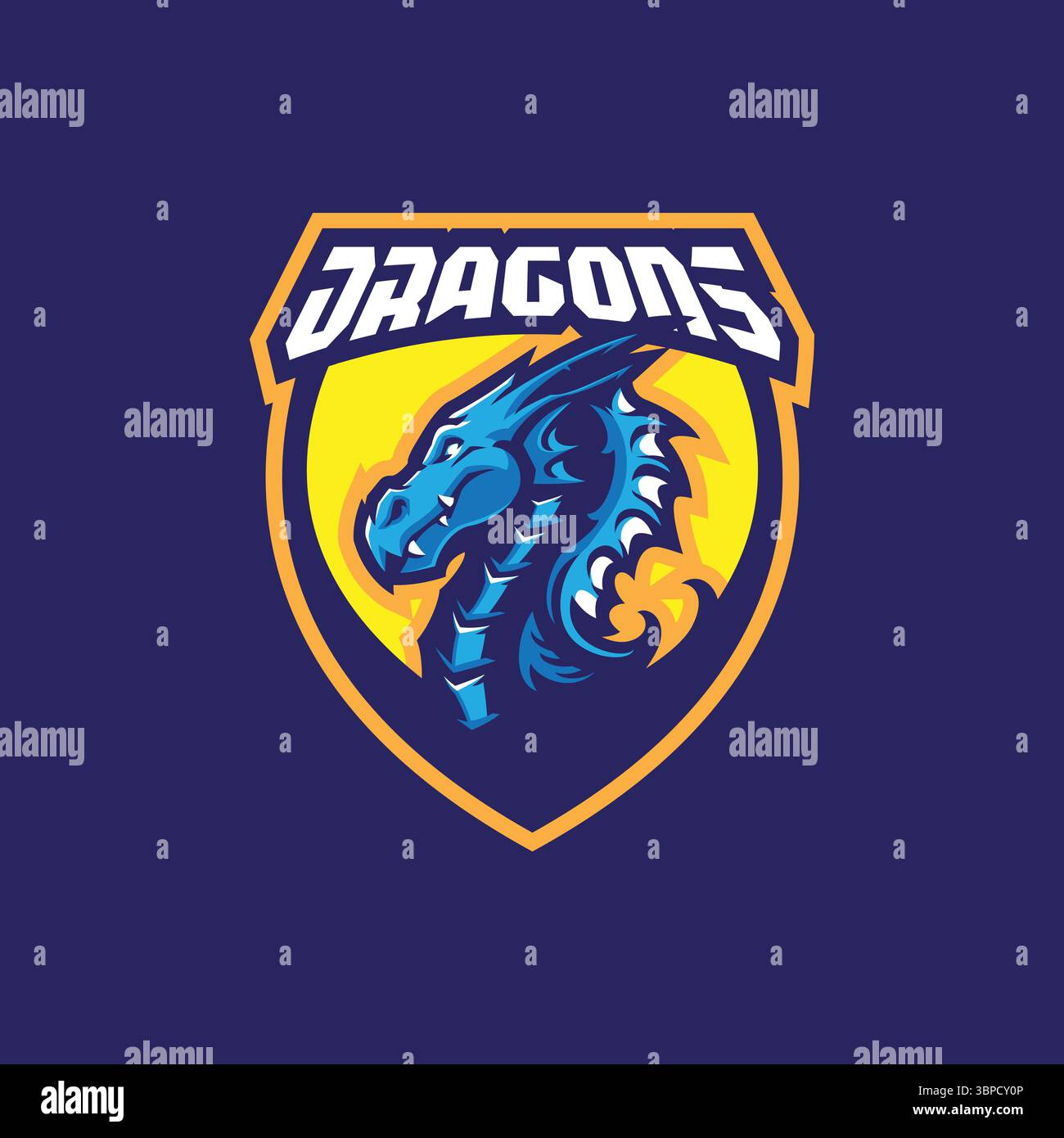 Dragon mascot logo design vector with modern illustration concept style ...