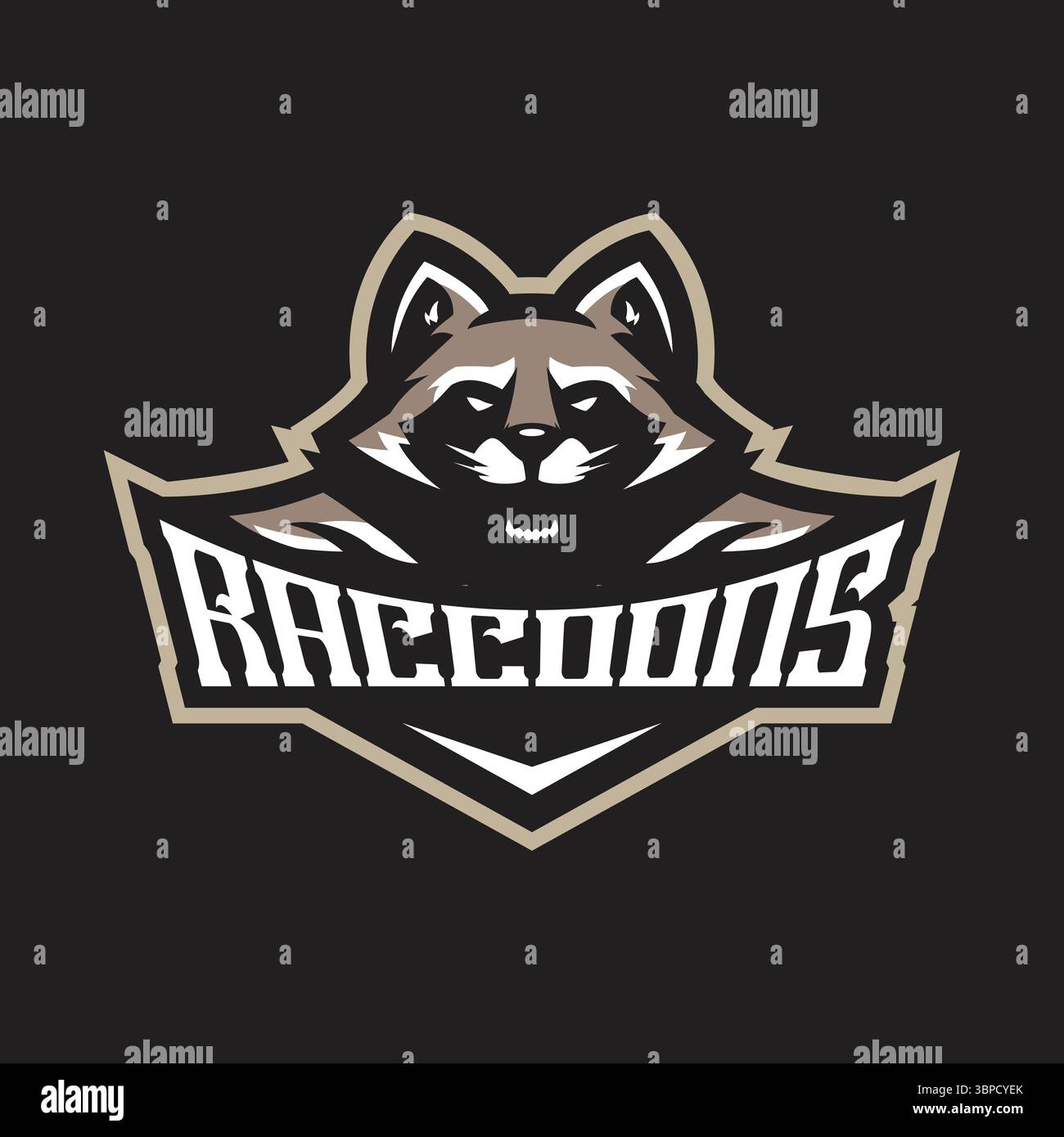 Raccoon mascot logo design vector with modern illustration concept ...