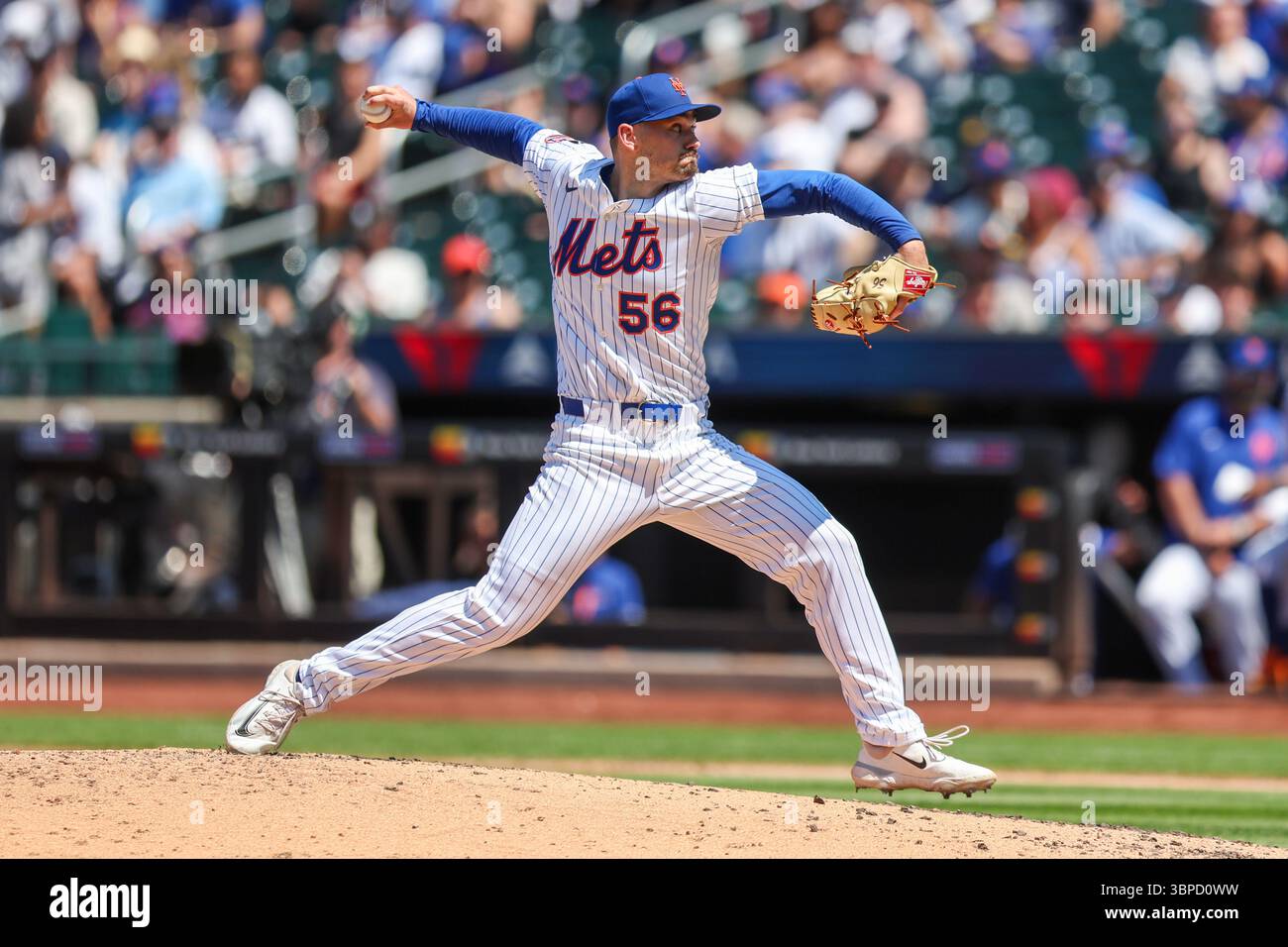 New York Mets relief pitcher Zach Pop (56) throws during the fourth ...