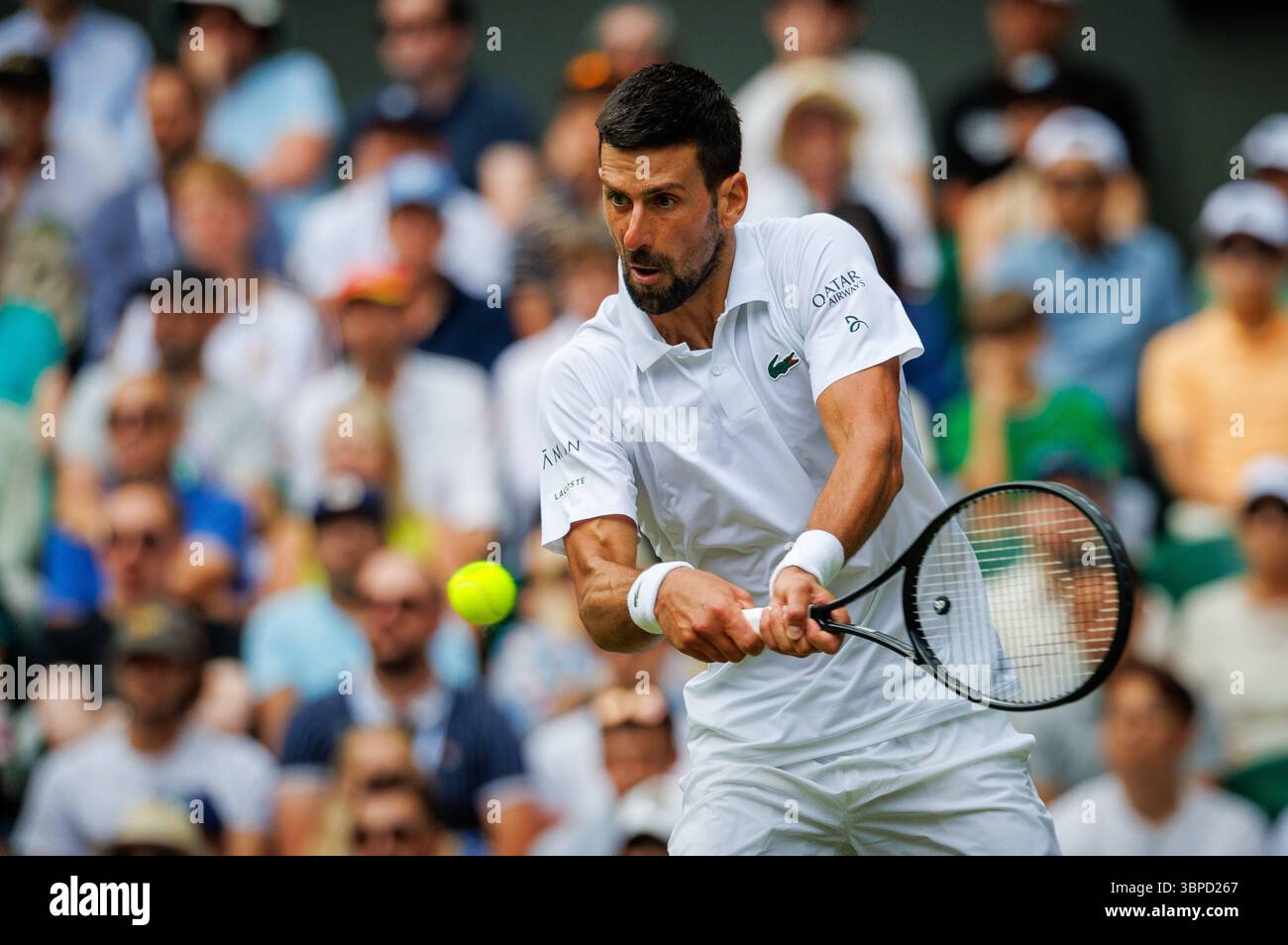 Novak Djokovic (SRB) during the forth round match against Alex de ...