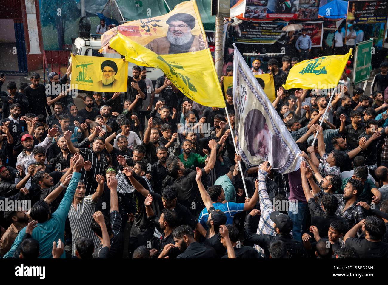 Kashmiri Shia Muslims beat their chests as they take part in the ...