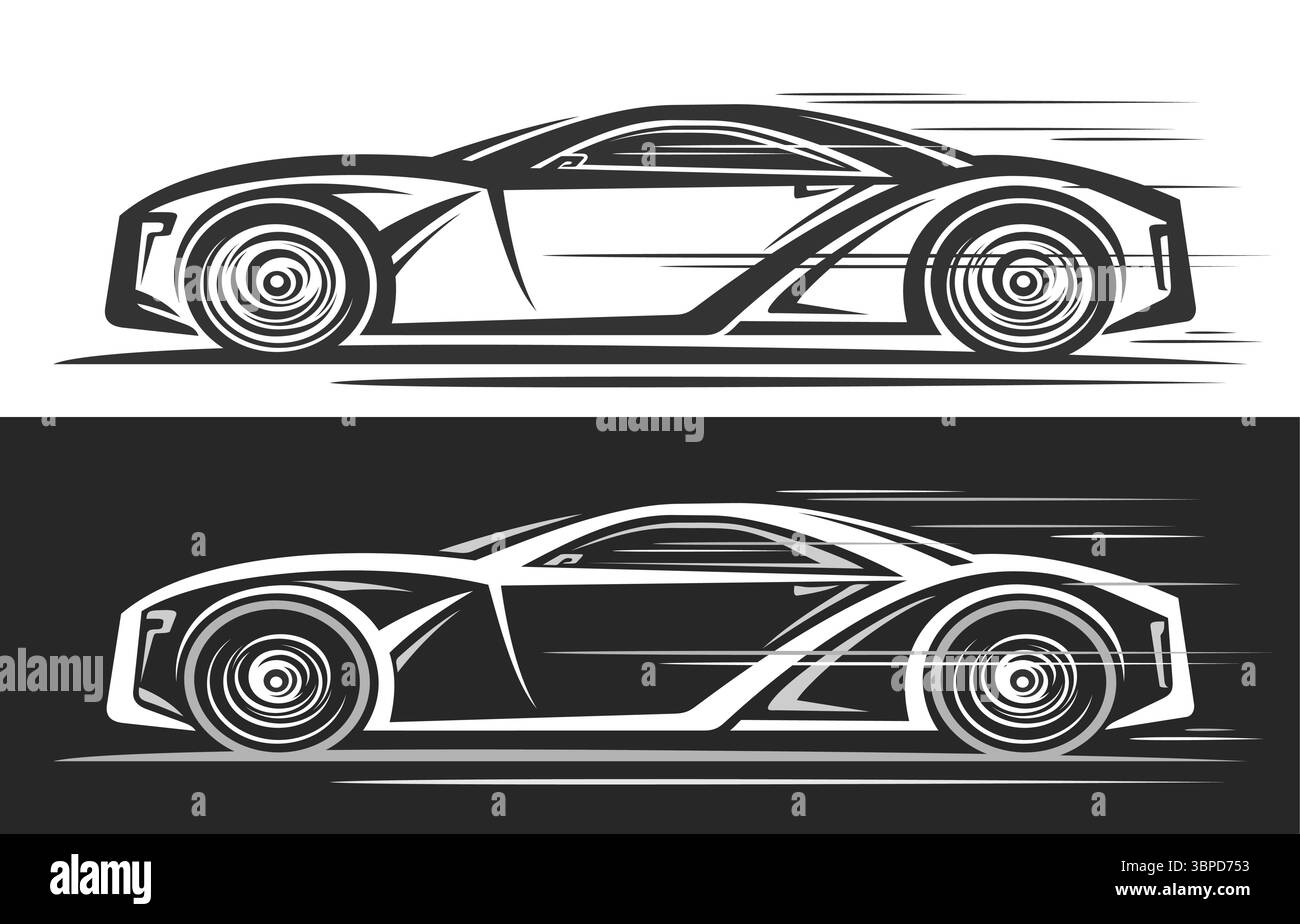 Modern coupe car in Black and White Stock Photos & Images - Alamy