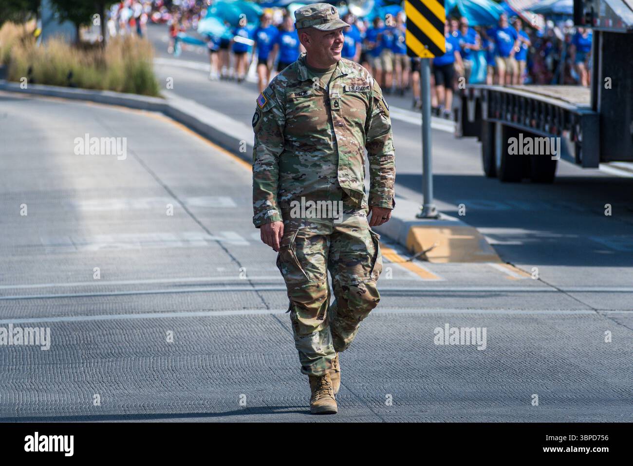 Provo, Utah – July 4, 2025: U.S. Army personnel march on foot during ...