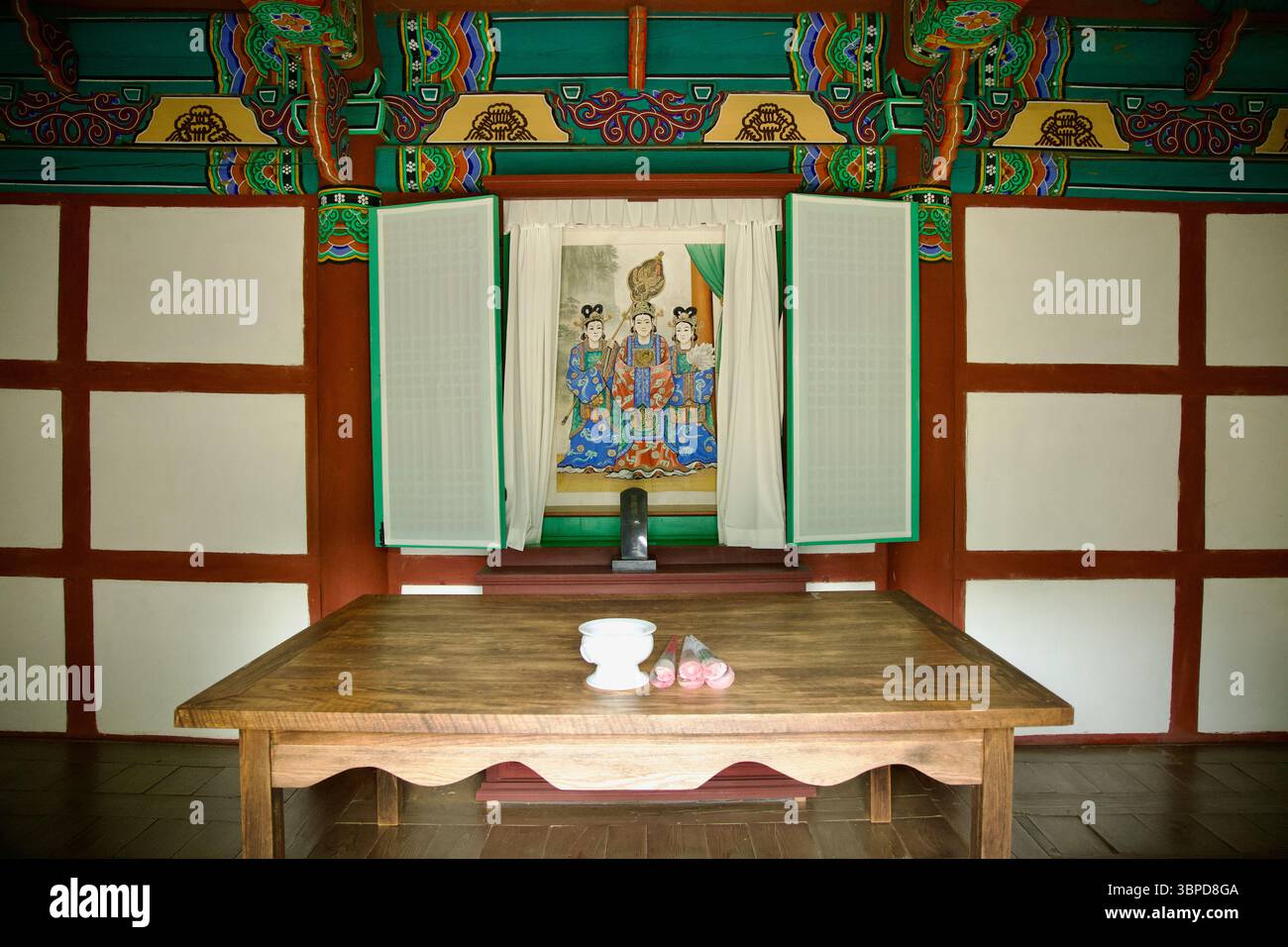 Buyeo County, South Korea - June 13th 2025: Inside the main hall of ...