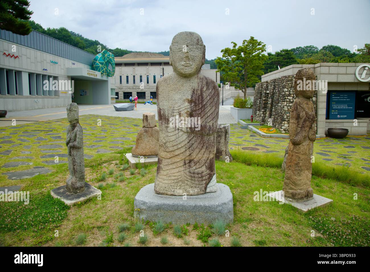 Buyeo County, South Korea - June 13th 2025: A group of stone statues ...