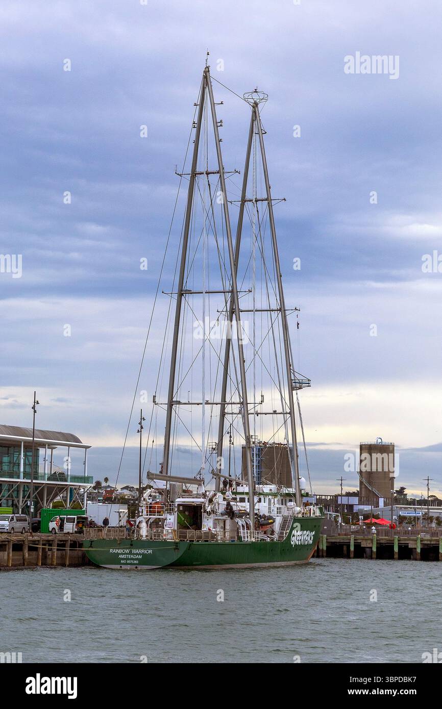 Auckland, New Zealand, 08 Jul, 2025. The Greenpeace flagship Rainbow ...