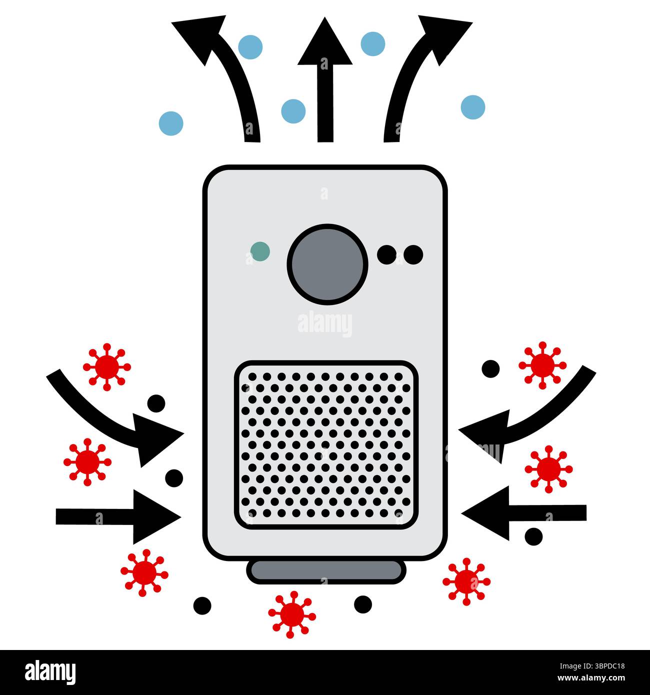 Air purifier humidifier icon. Air purifier sign. Removes dust and ...