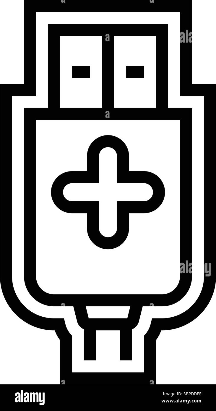 usb powered line icon vector illustration Stock Vector Image & Art - Alamy