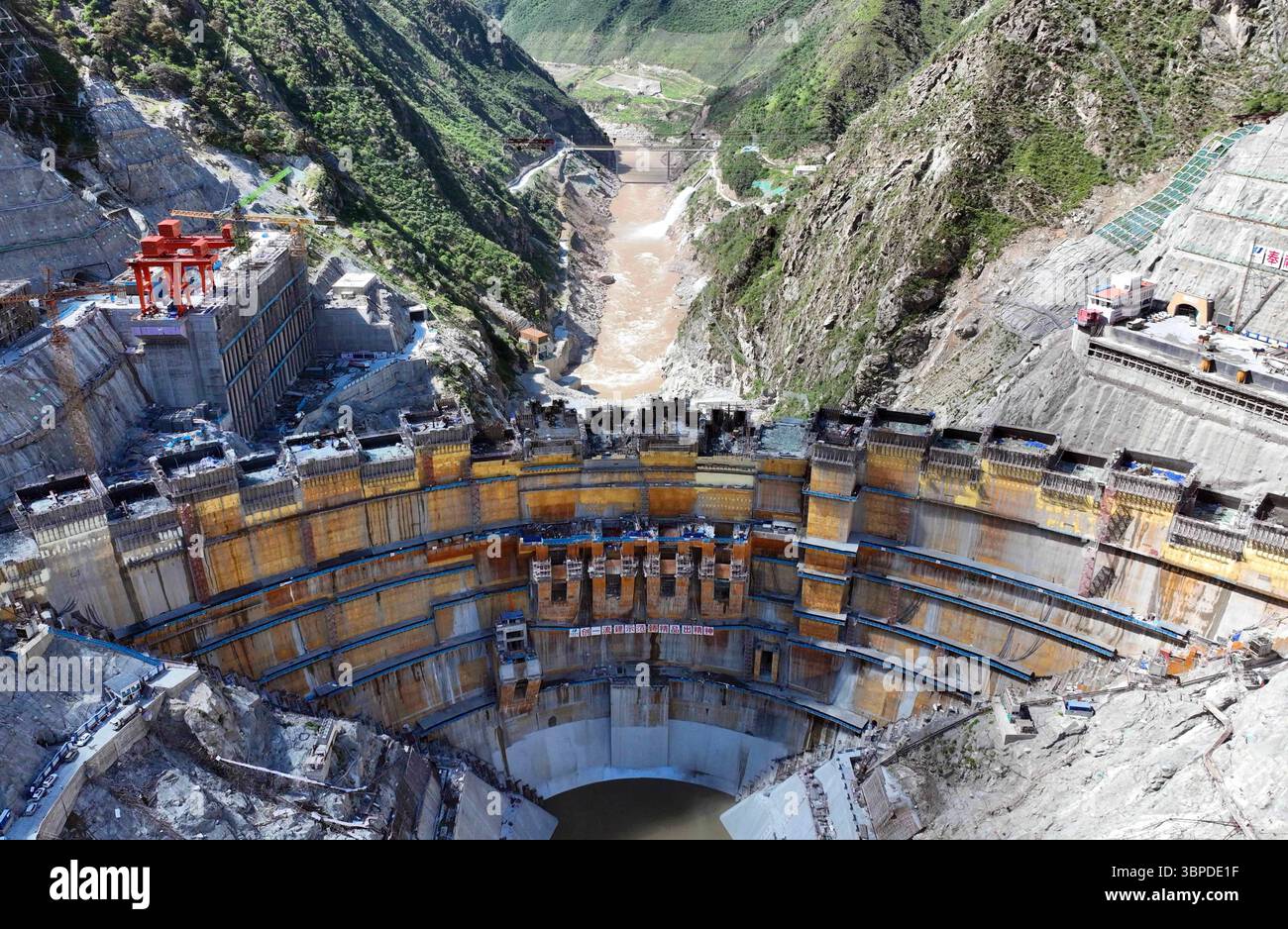 Baiyu,China.7th July 2025. Aerial view of a construction site of ...