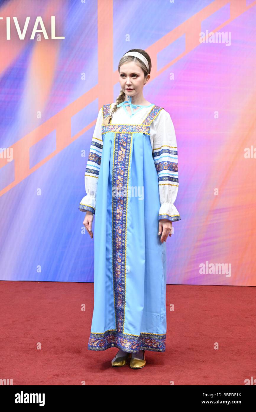 Russian singer Katerina-Kelly attends an activity in Chongqing, China ...