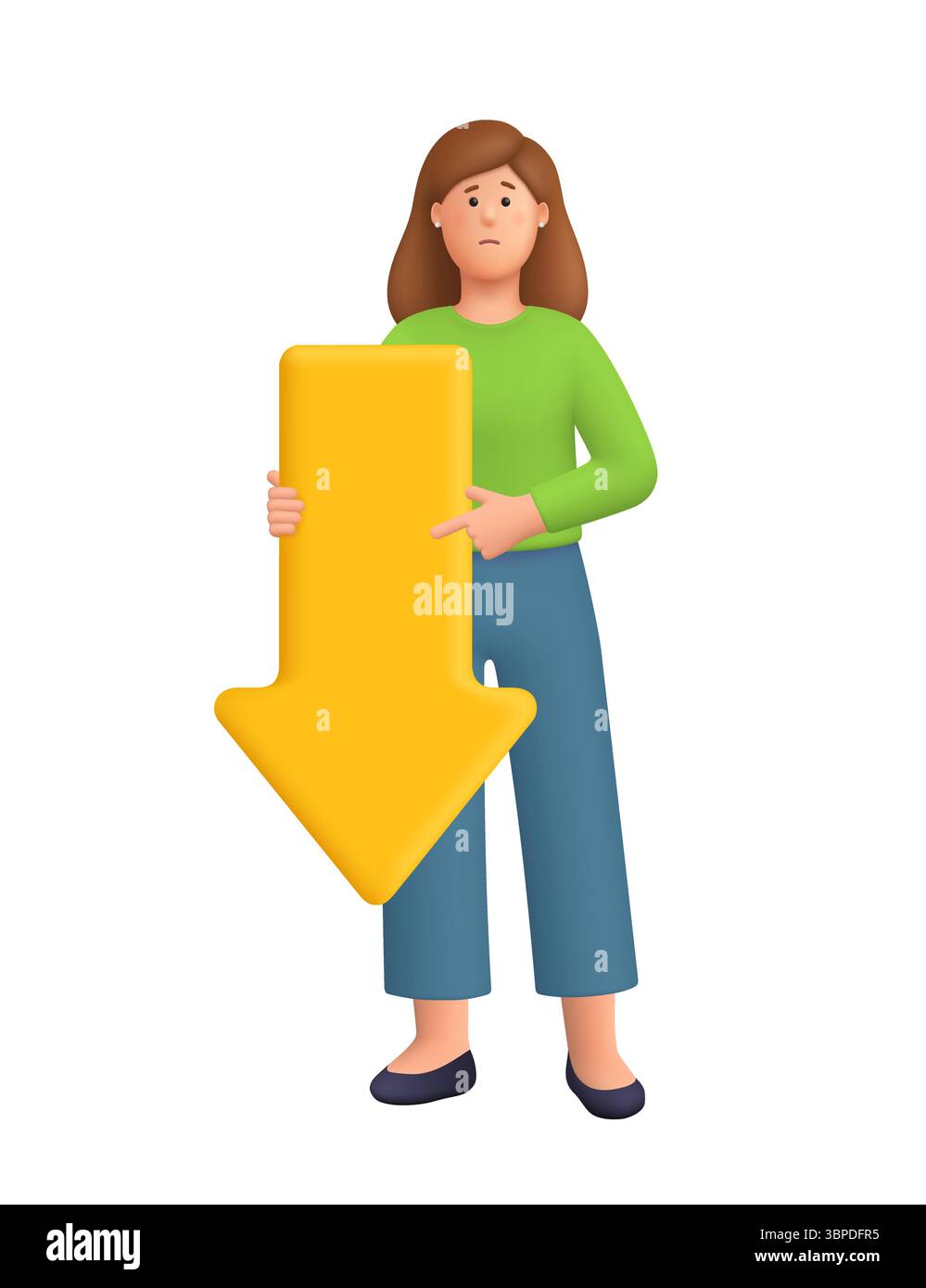 Woman holding big direction arrow Stock Vector Images - Alamy