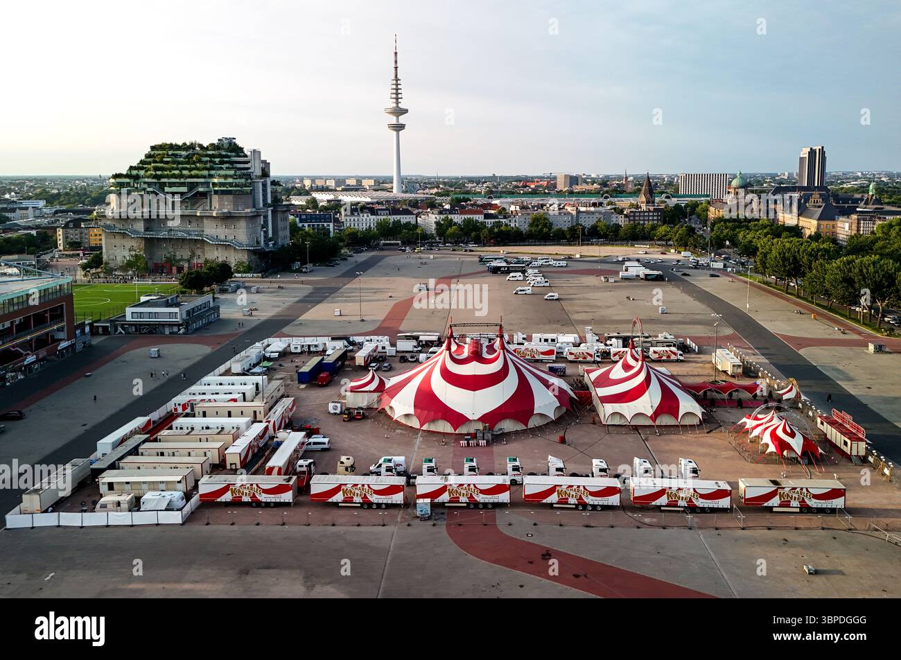 Aerial drone image of the Heiligengeistfeld and Circus Charles Knie and ...