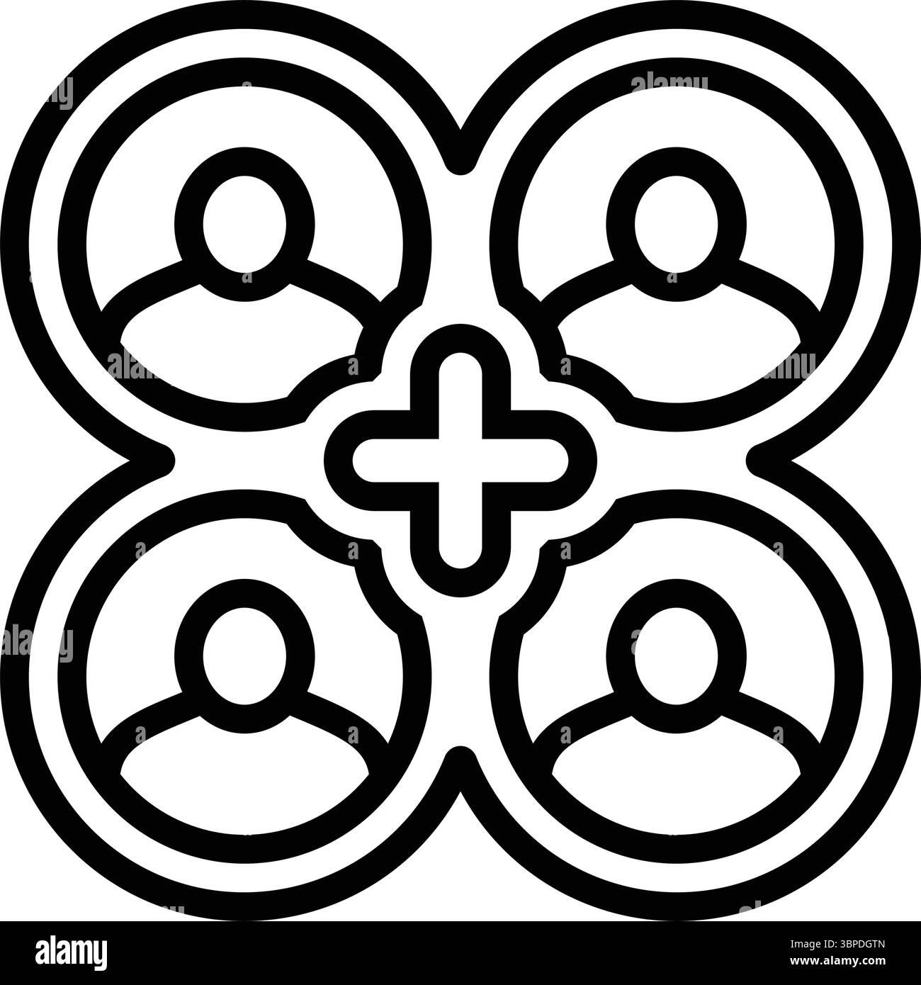 multi user support line icon vector illustration Stock Vector Image ...