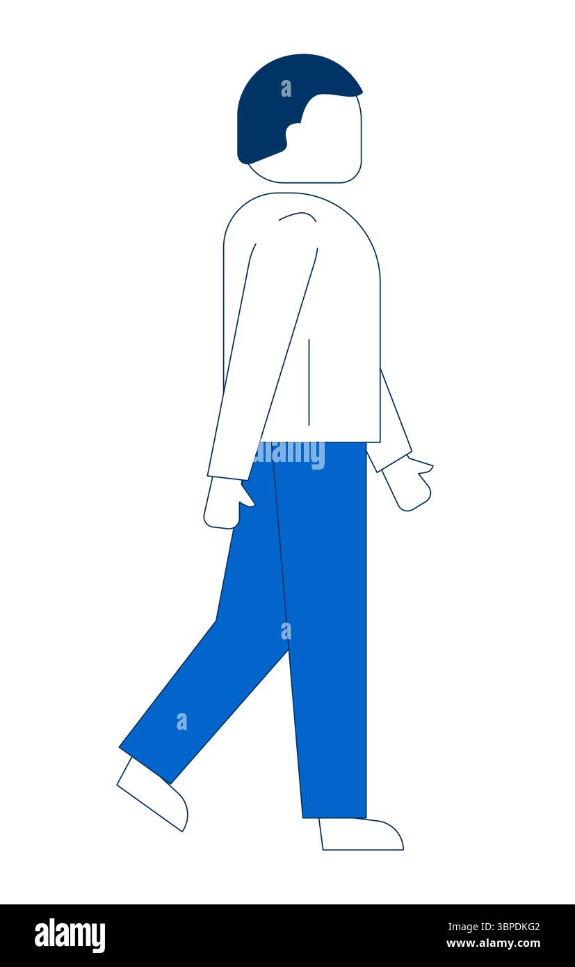 Faceless man walking side view 2D cartoon character Stock Vector Image ...