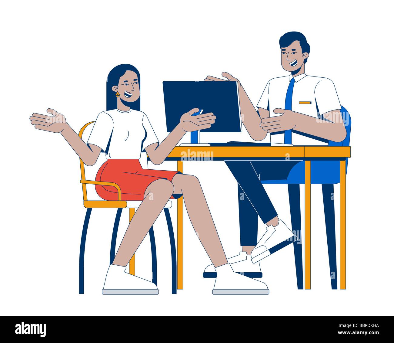 Asian female agent talking Stock Vector Images - Alamy