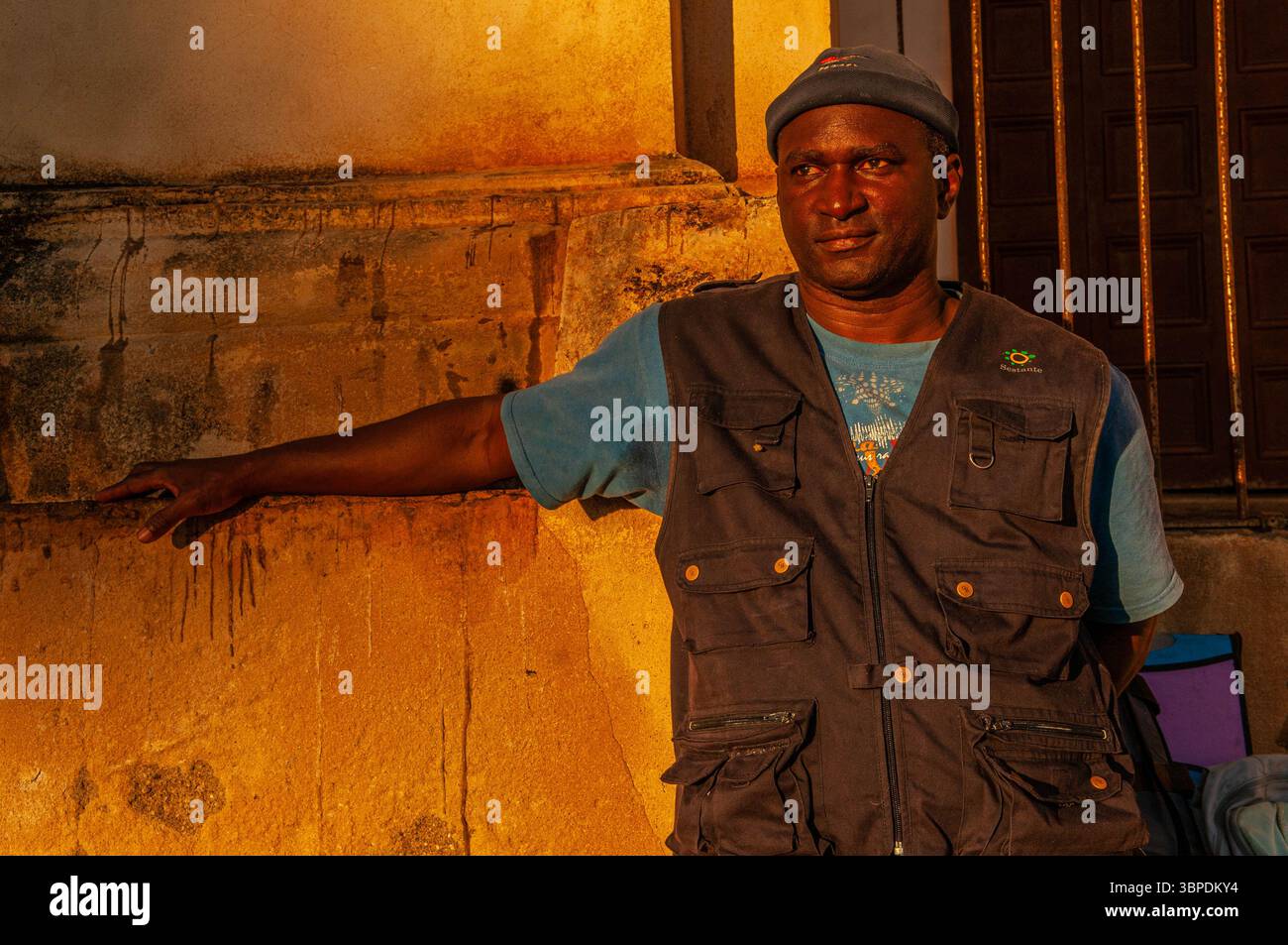 Portrait of an Afro - Cuban man during golden hour, Trinidad, Sancti ...